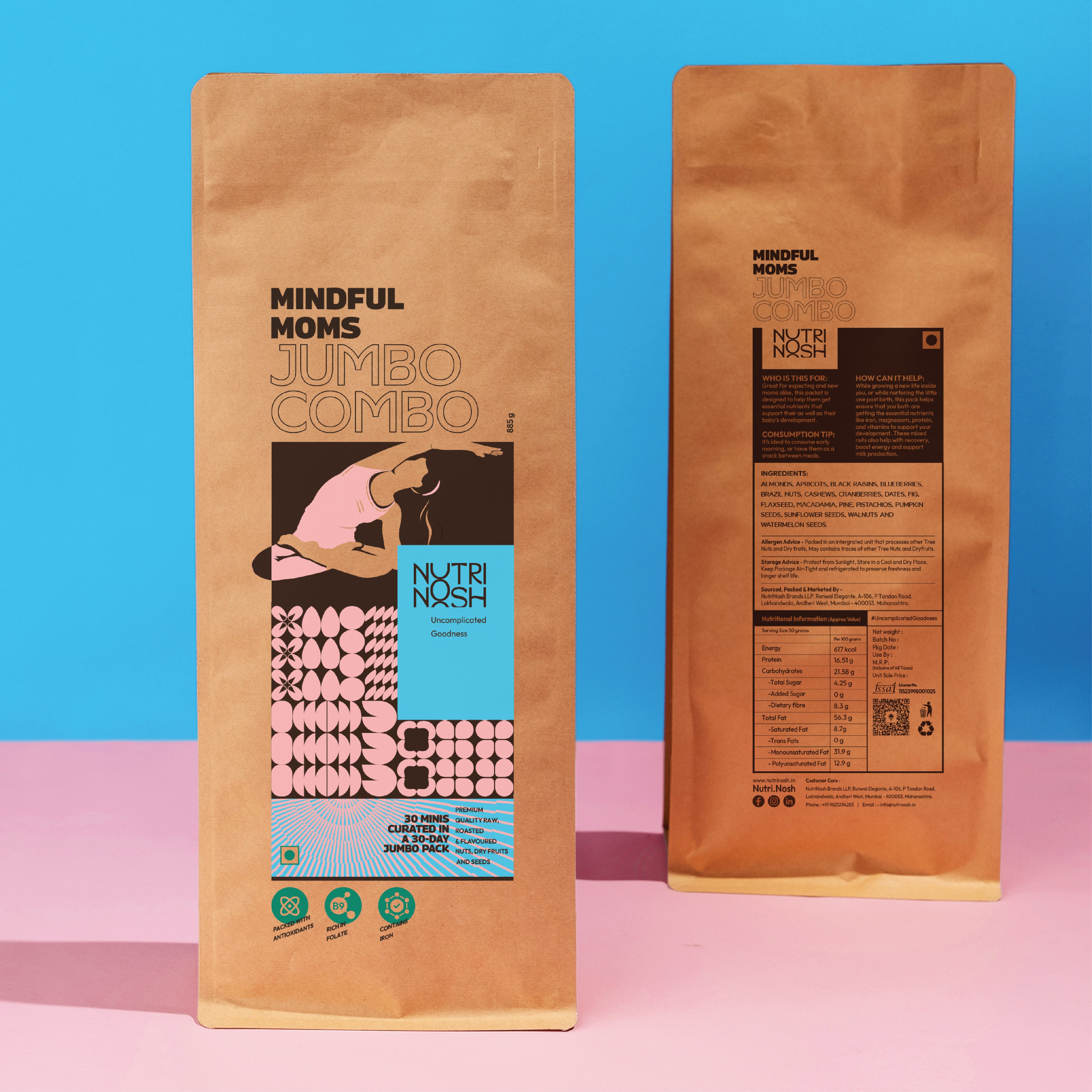 MINDFUL MOMS - JUMBO COMBO (30 mini packs x 25 gm each)– NUTRI NOSH