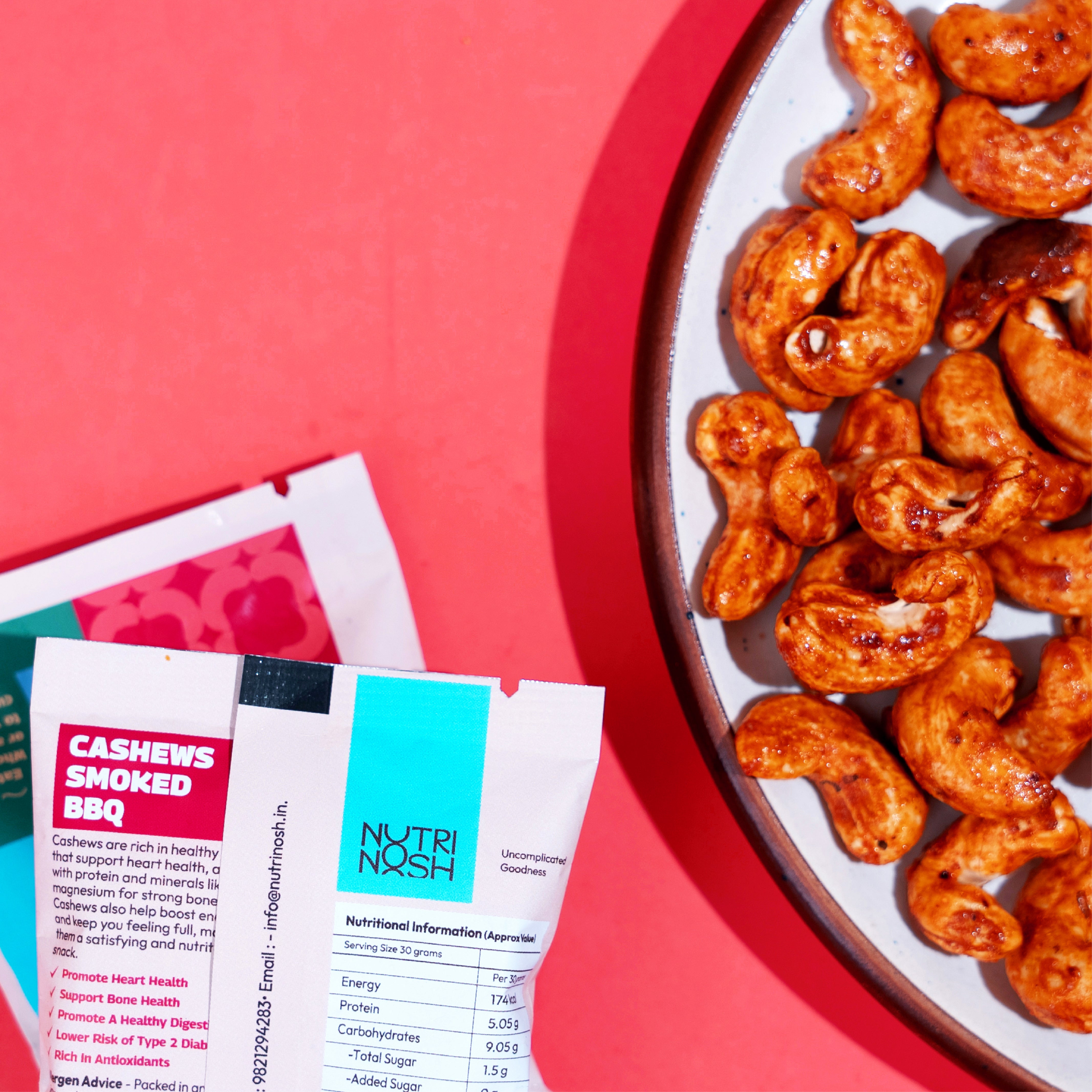 Cashews Smoked BBQ (25Gms)– NUTRI NOSH