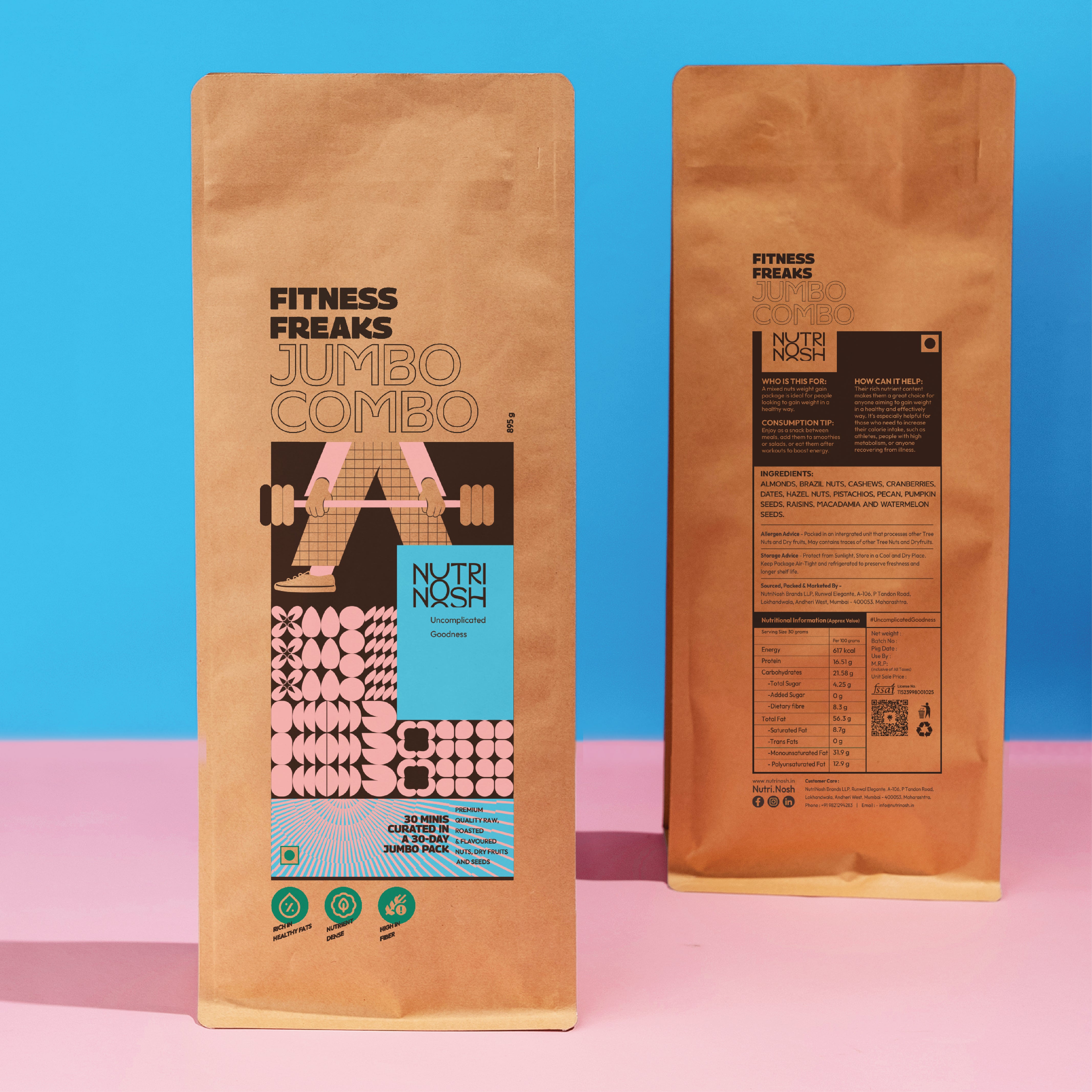 FITNESS FREAKS - JUMBO COMBO (30 mini packs x 25 gm each)– NUTRI NOSH